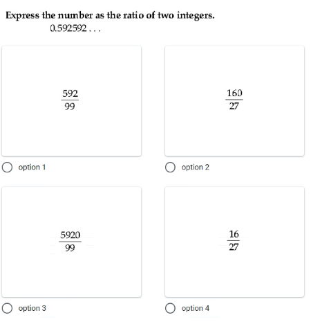 Solved Express the number as the ratio of two integers. | Chegg.com