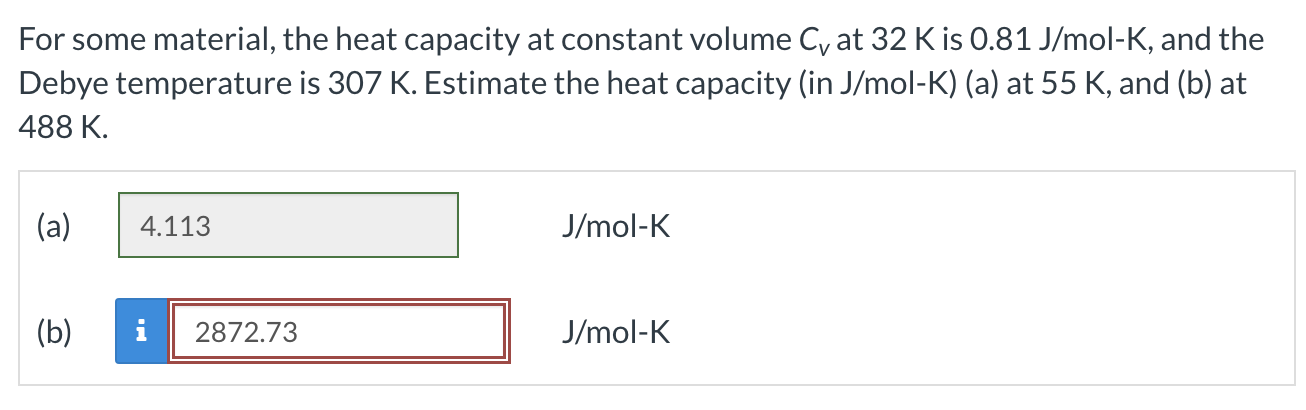 Solved For some material, the heat capacity at constant | Chegg.com