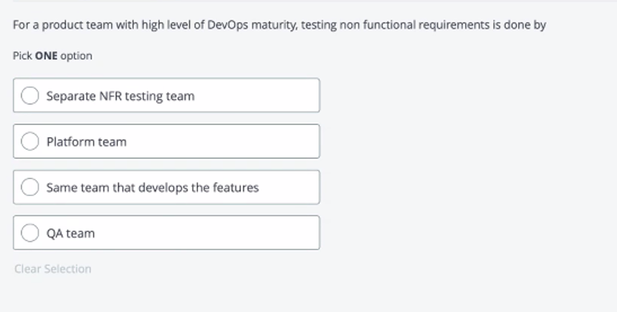 Solved For a product team with high level of DevOps | Chegg.com
