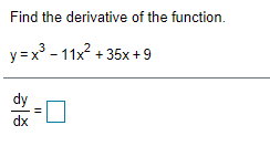 Solved Find the derivative of the function. y = x - 11x2 + | Chegg.com