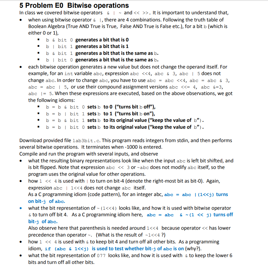 6 Problem E1 Bits As Boolean Flags In Class We 4052