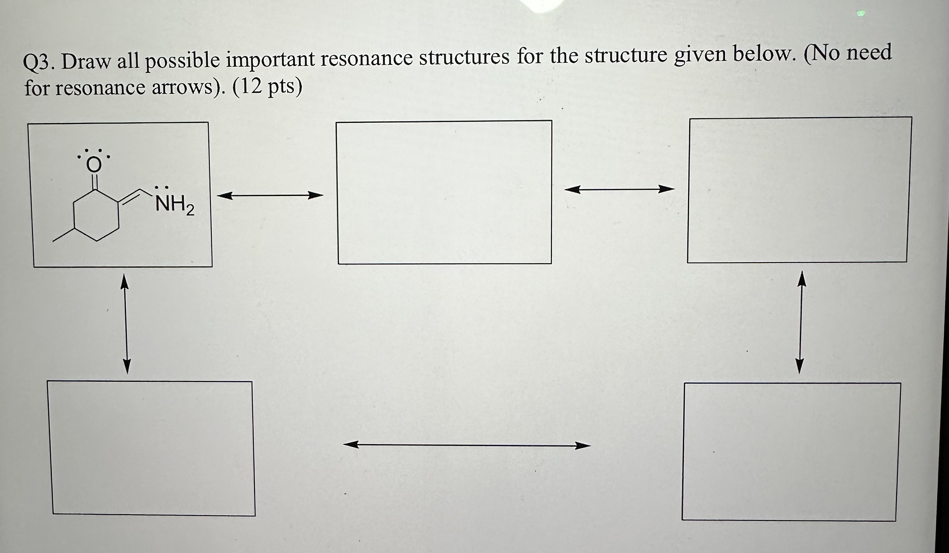 Solved Q3. Draw all possible important resonance structures | Chegg.com