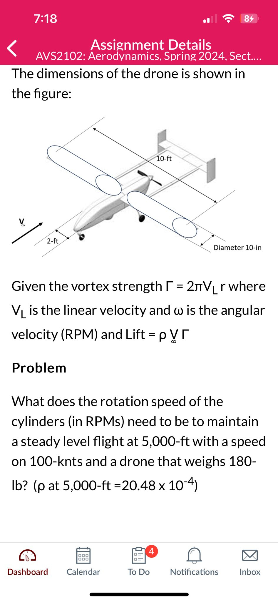 Solved The dimensions of the drone is shown in\\nthe | Chegg.com