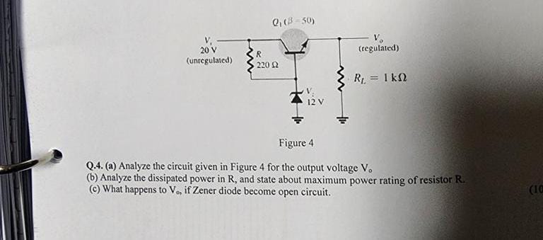 Solved Figure 4 Q.4. (a) Analyze the circuit given in Figure | Chegg.com