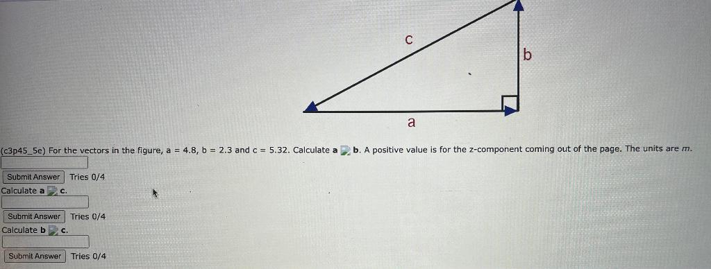 Solved (c3p452 5e) For the vectors in the figure, a=4.8, | Chegg.com