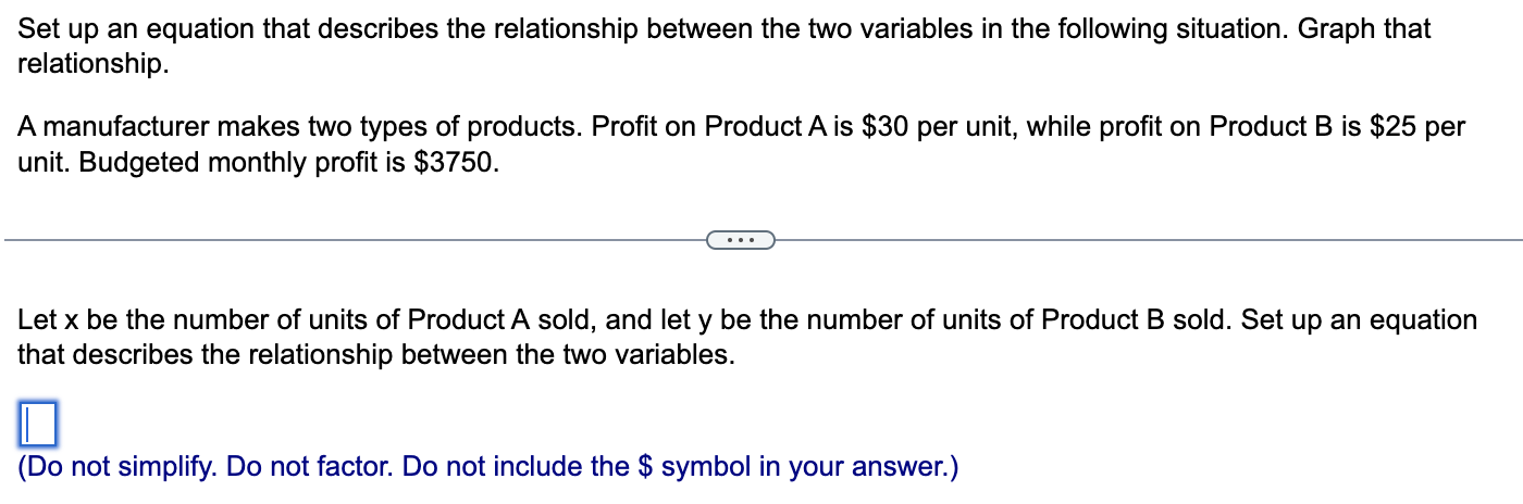 Solved Set up an equation that describes the relationship | Chegg.com
