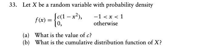 Solved 33. Let X be a random variable with probability | Chegg.com