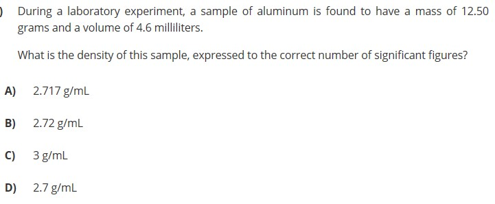 Solved During a laboratory experiment, a sample of aluminum | Chegg.com