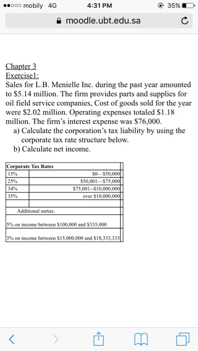 Solved ooo mobily 4G 4:31 PM @ 35%[ moodle.ubt.edu.sa | Chegg.com