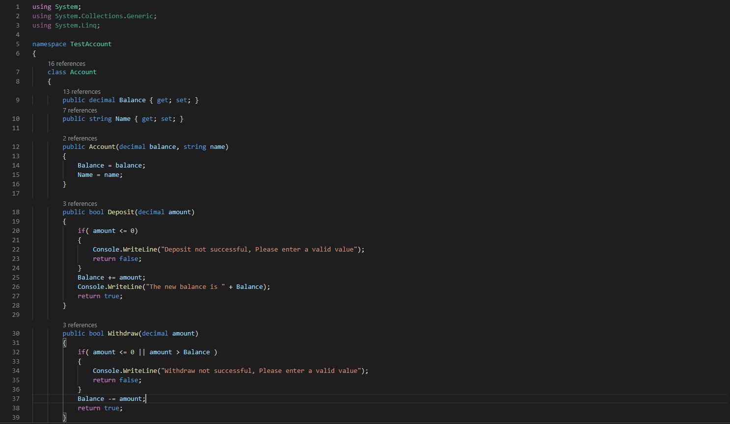 C# - Bank System I am having issues understanding | Chegg.com