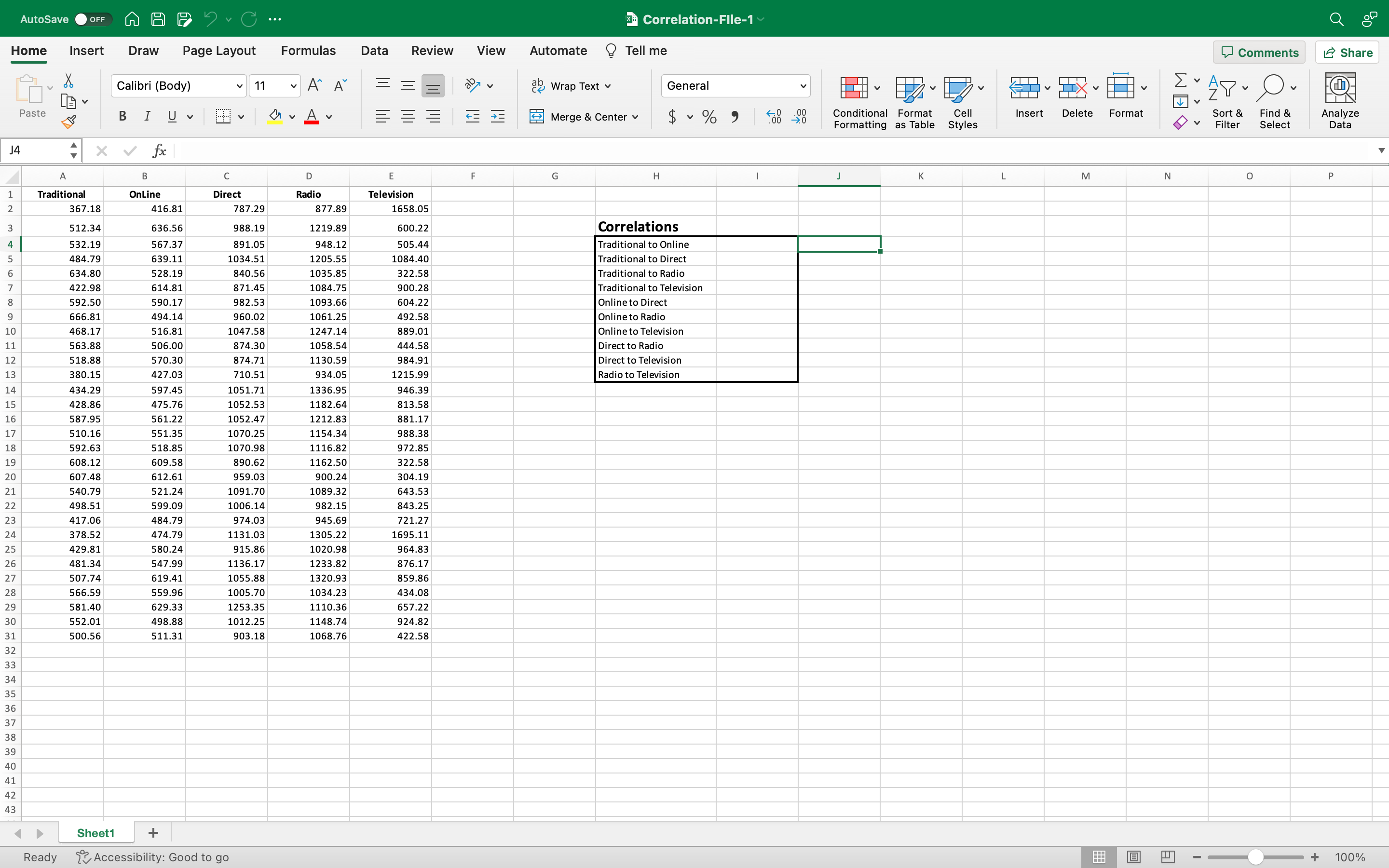 Weekly Data Assignment 1 Correlation Due Sunday 