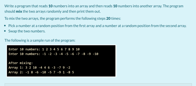 Solved Write A Program That Reads 10 Numbers Into An Array 6284