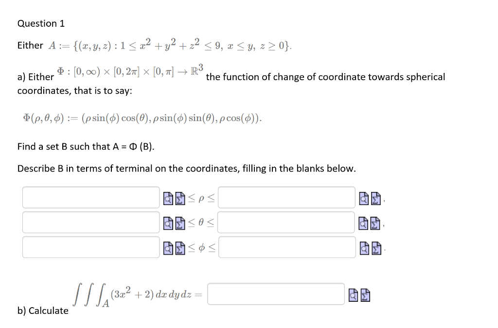 Solved Question 1 Either A:= {(x,y,z) : 15 22 + y2 +22