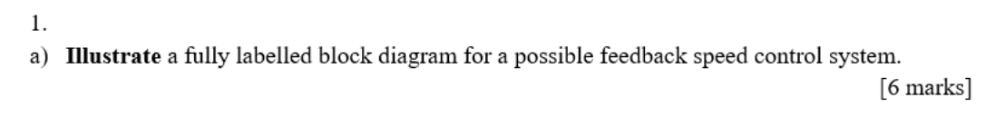 Solved 1. a) Illustrate a fully labelled block diagram for a | Chegg.com