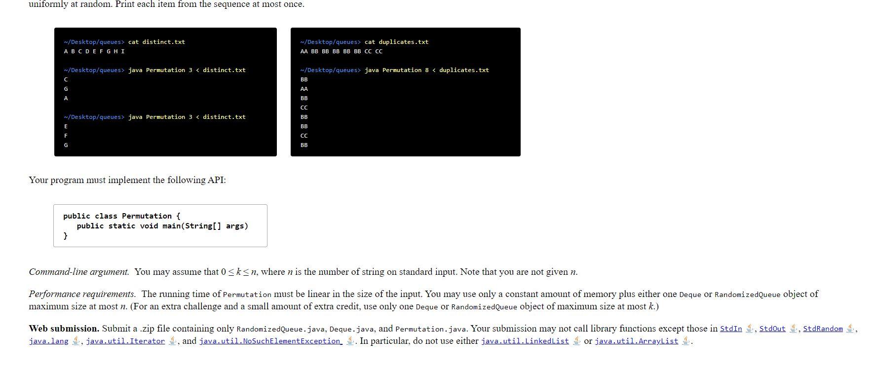 Solved Write a generic data type for a deque and a | Chegg.com