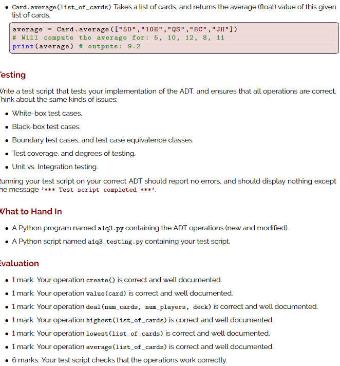 Solved urpose: To implement an ADT from a requirements | Chegg.com