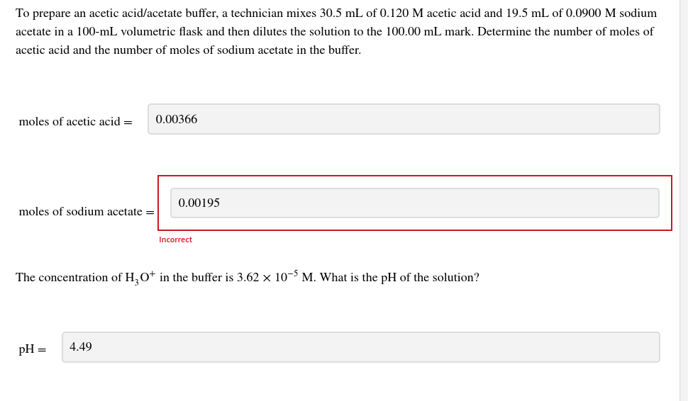Solved To prepare an acetic acid/acetate buffer, a | Chegg.com