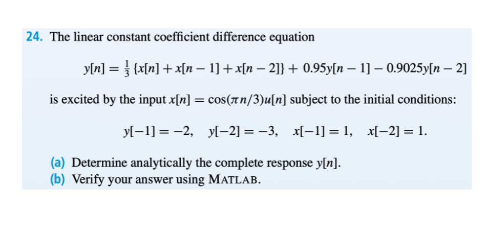 Solved 24. The linear constant coefficient difference | Chegg.com