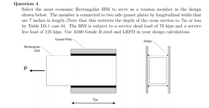 Solved Question 4 Select the most economic Rectangular HSS | Chegg.com