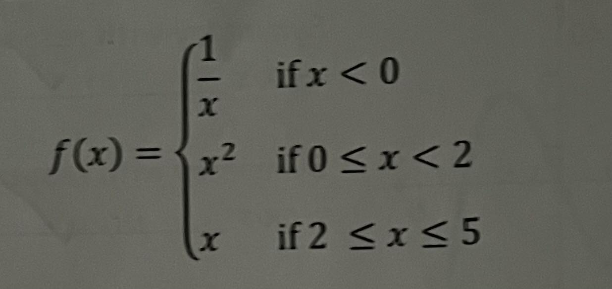 Solved Use the following piecewise function to answer the | Chegg.com