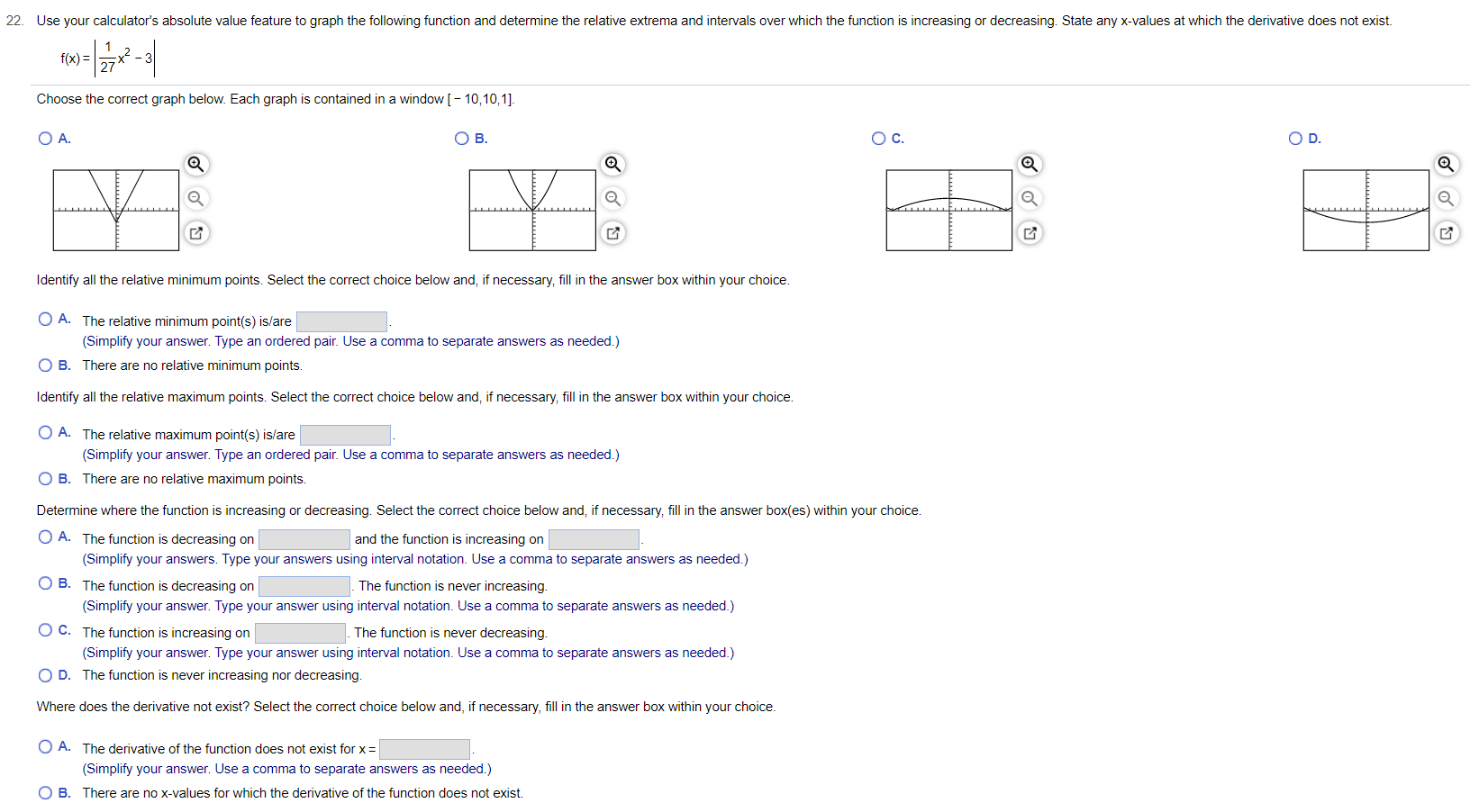 Solved 22. Use your calculator's absolute value feature to | Chegg.com