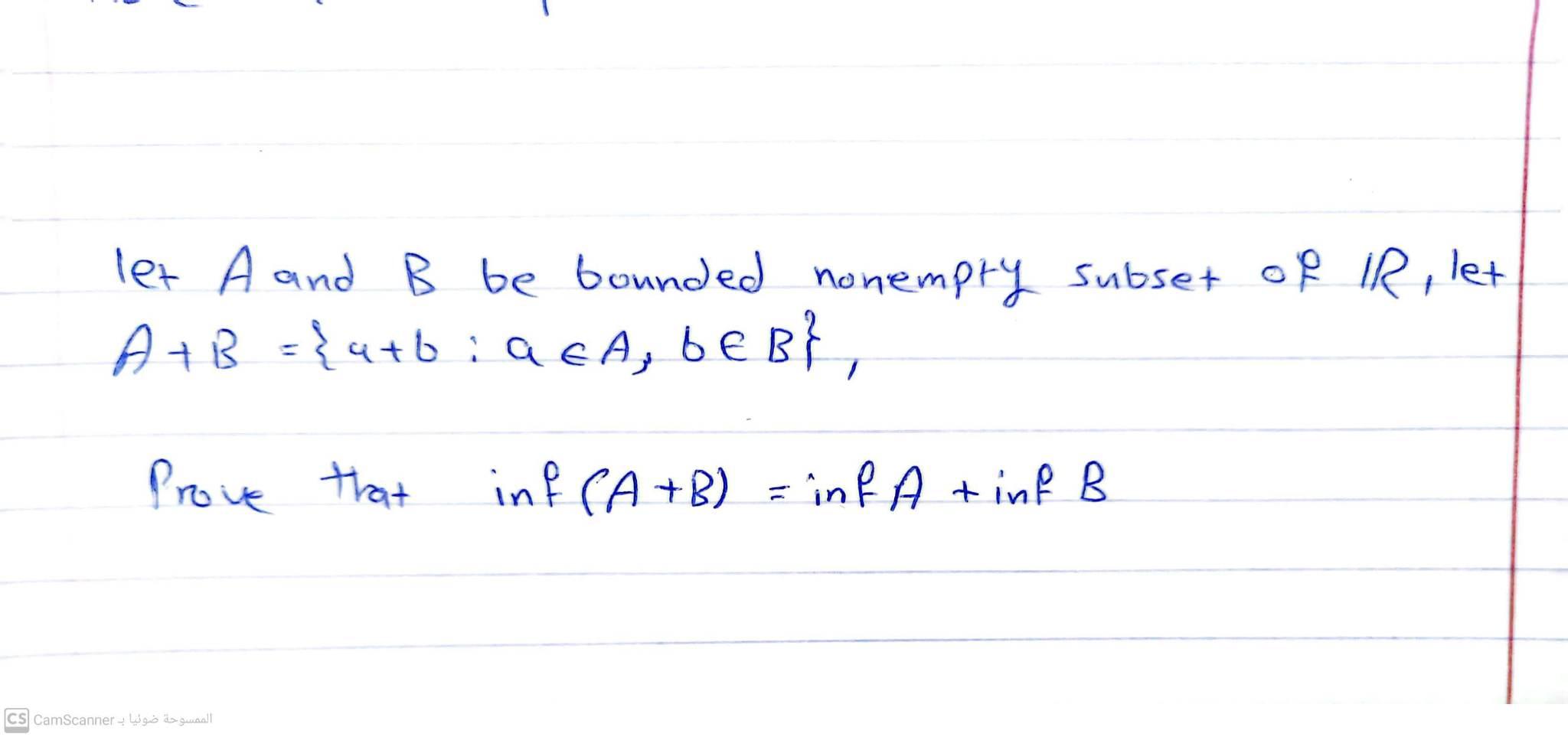 Solved let A and B be bounded nonempty subset of R, let | Chegg.com
