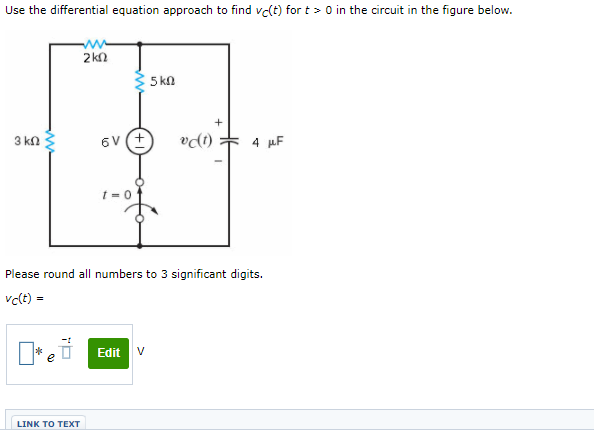 Solved Use the differential equation approach to find volt) | Chegg.com