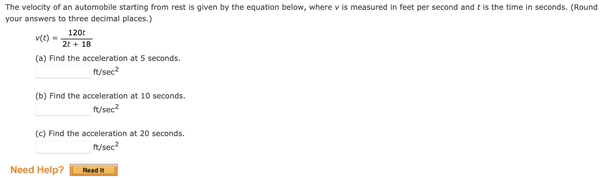 Solved The velocity of an automobile starting from rest is | Chegg.com