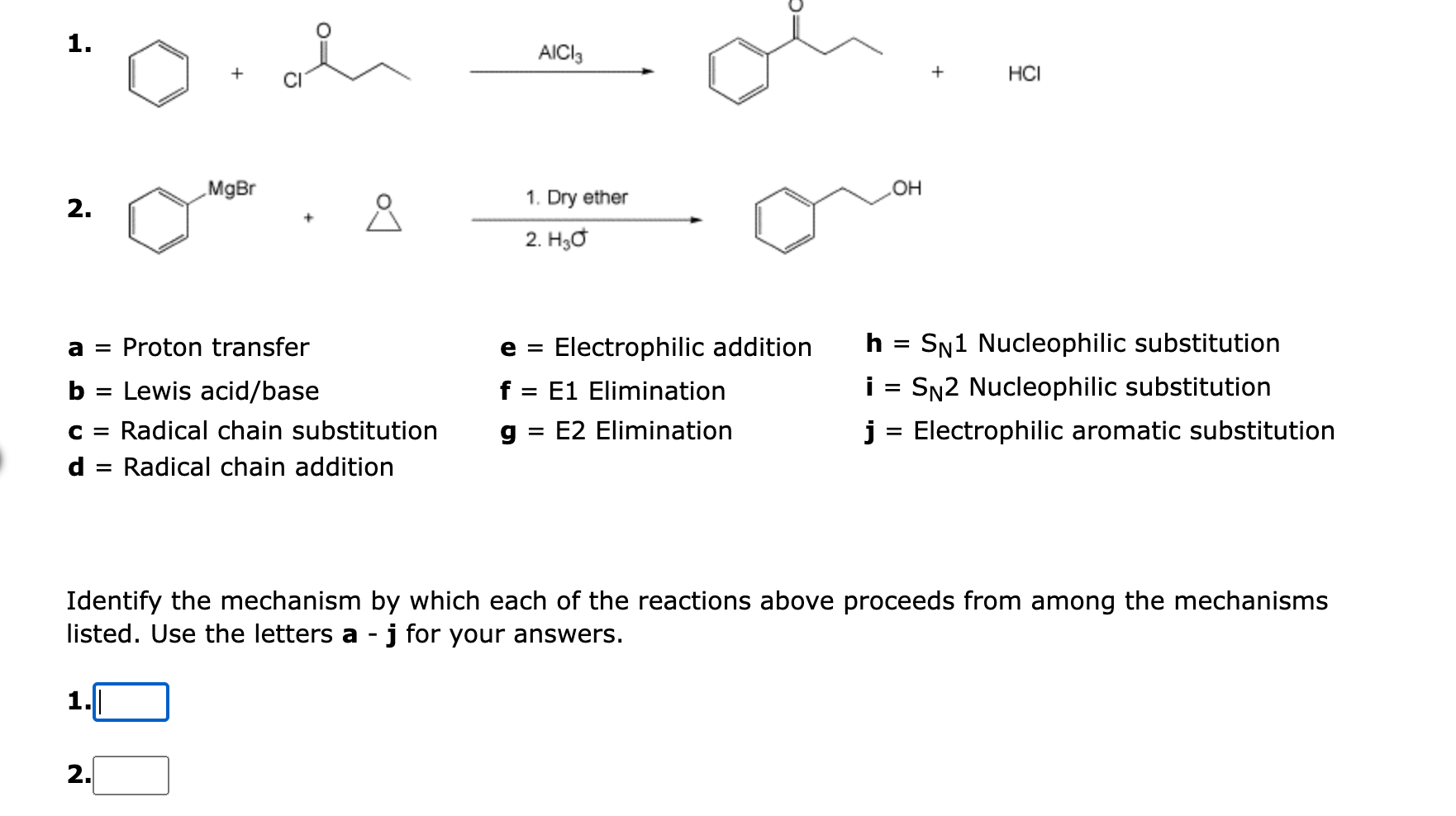 Solved 1. +HCl 5. a= Proton transfer b= Lewis acid/base c= | Chegg.com