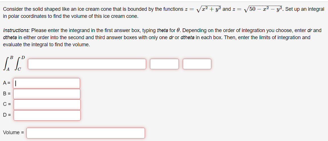 Solved Consider the solid shaped like an ice cream cone that | Chegg.com