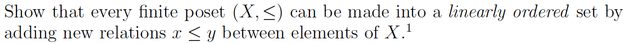 Solved Show that every finite poset (X,