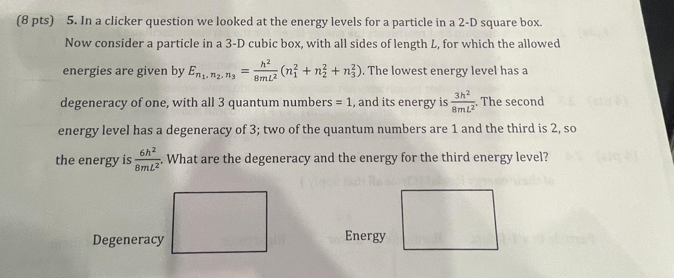 Solved 3 pts) 5. In a clicker question we looked at the | Chegg.com