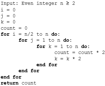 Solved What is the running time of the algorithm below? Use | Chegg.com