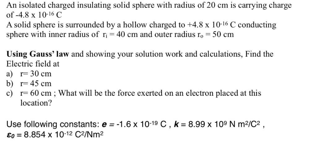 Solved An isolated charged insulating solid sphere with | Chegg.com