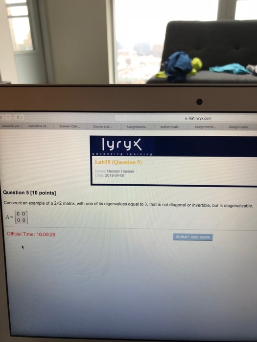Solved Ila1.lyryx.com Course Uist lyryx Lab10 (Question 5) | Chegg.com