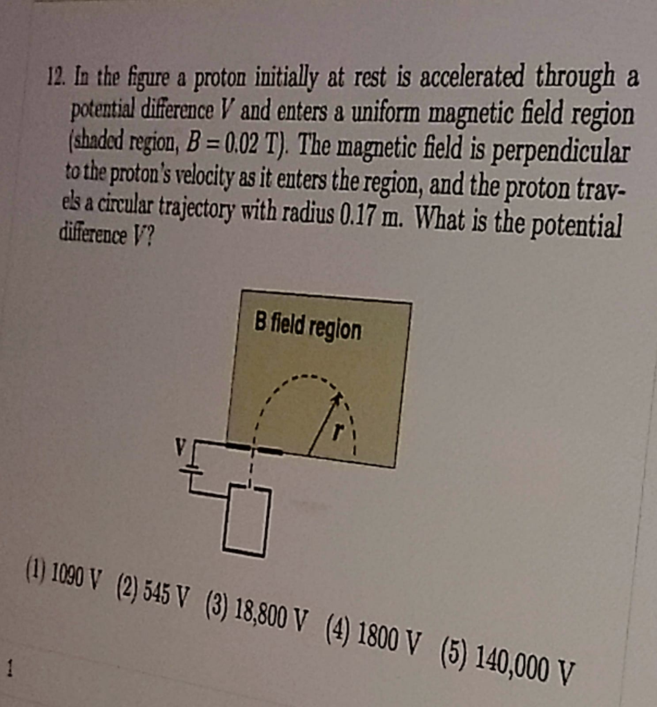 Solved 12. In the figure a proton initially at rest is | Chegg.com