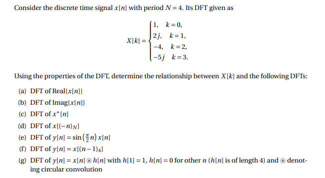 Solved Consider the discrete time signal x[n] with period N | Chegg.com
