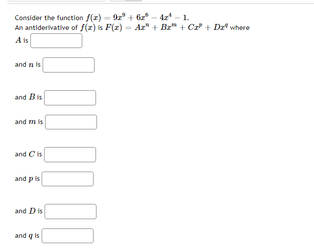Solved Consider the function f(x)=9x9+6x6−4x4−1. An | Chegg.com