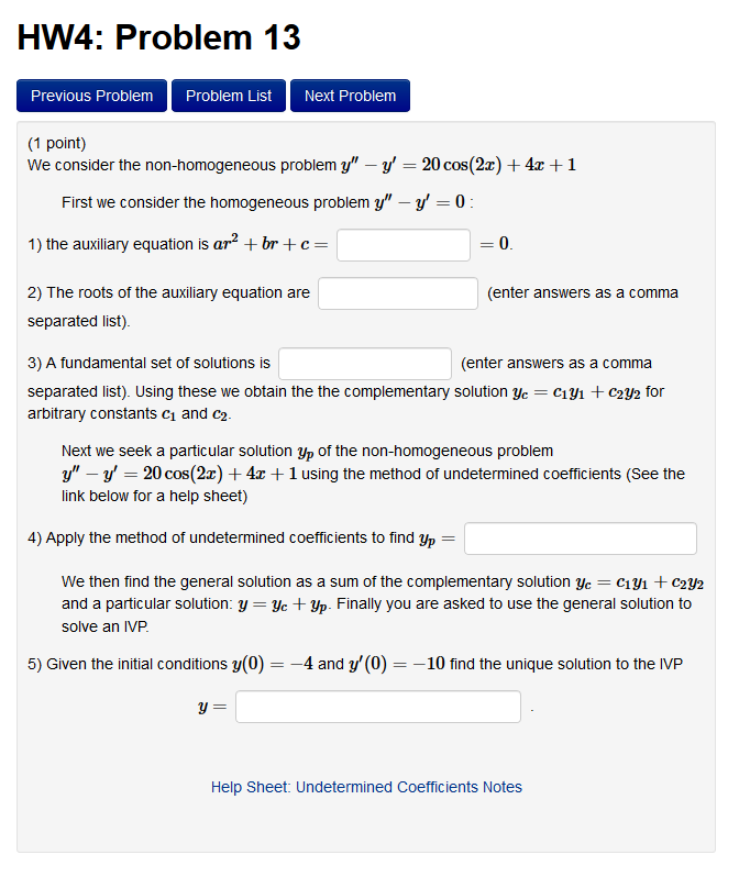 Solved HW4: Problem 13 Previous Problem Problem List Next | Chegg.com