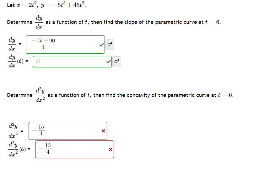Solved Let x=2t2,y=-5t3+45t2.Determine d2ydx2 ﻿as a function | Chegg.com