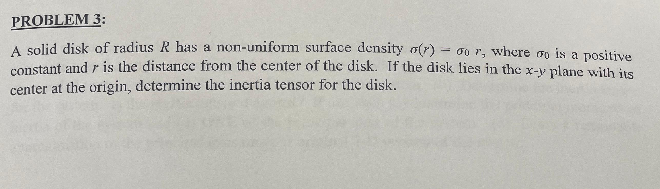 Solved A solid disk of radius R has a non-uniform surface | Chegg.com