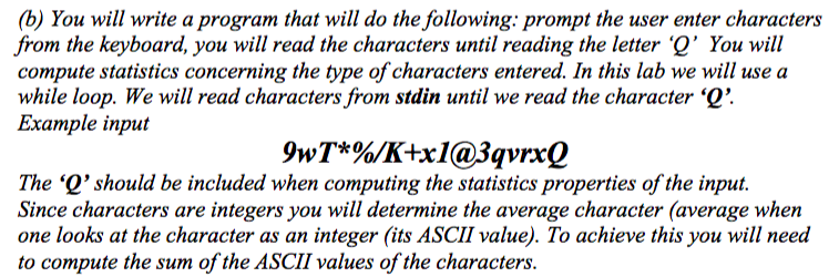 Solved (b) You will write a program that will do the | Chegg.com
