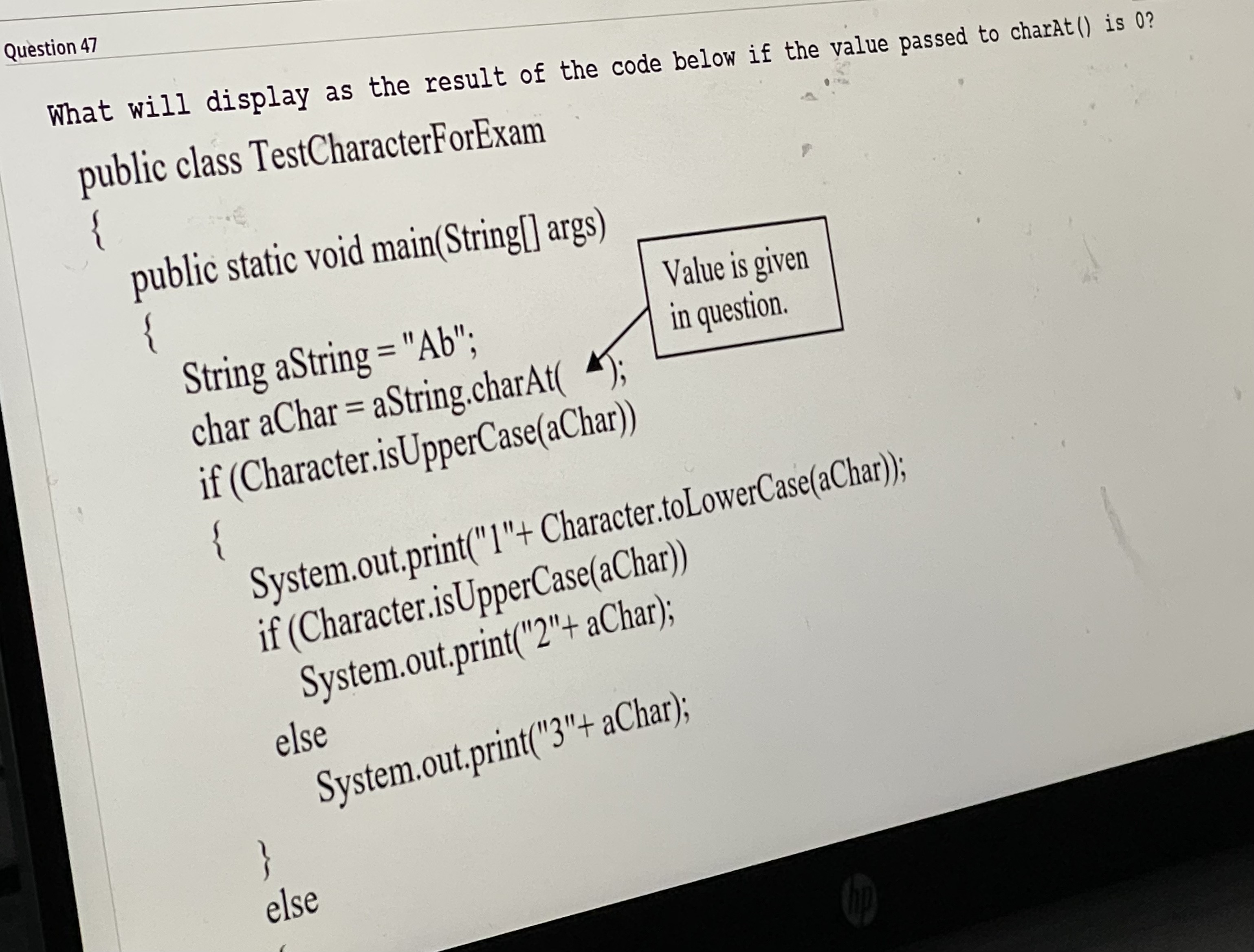 Solved That will display as the result of the code below if | Chegg.com