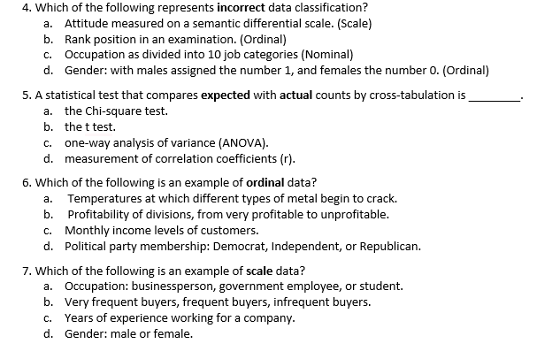 Solved Which of the following represents incorrect data | Chegg.com