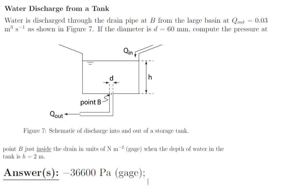 Solved Water Discharge from a Tank Water is discharged | Chegg.com