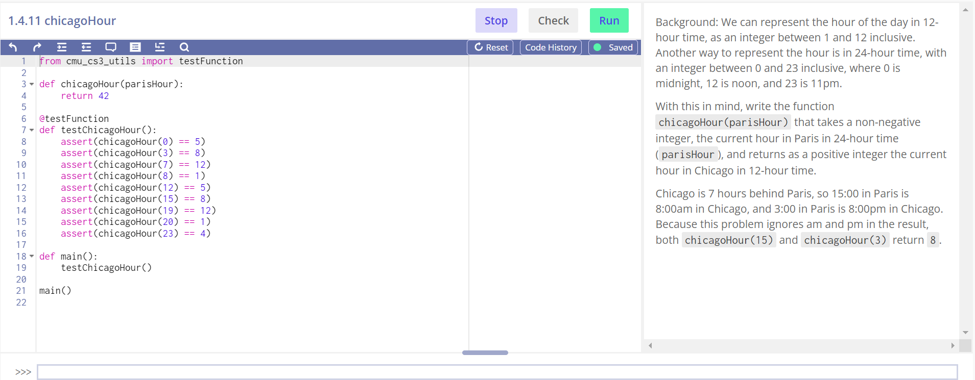 Solved 1.4.11 chicagoHour Background: We can represent the | Chegg.com