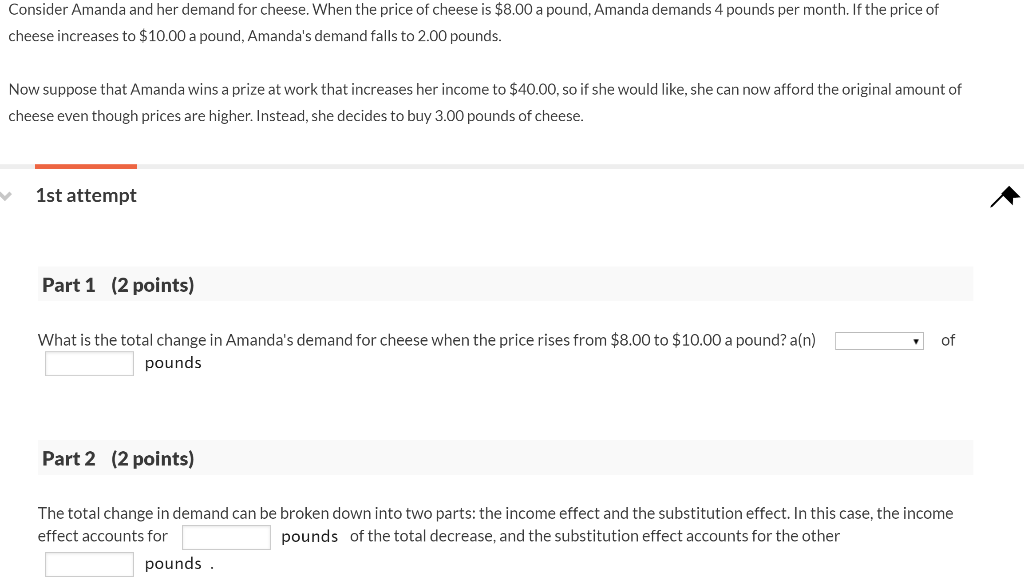 Solved Consider Amanda and her demand for cheese. When the | Chegg.com