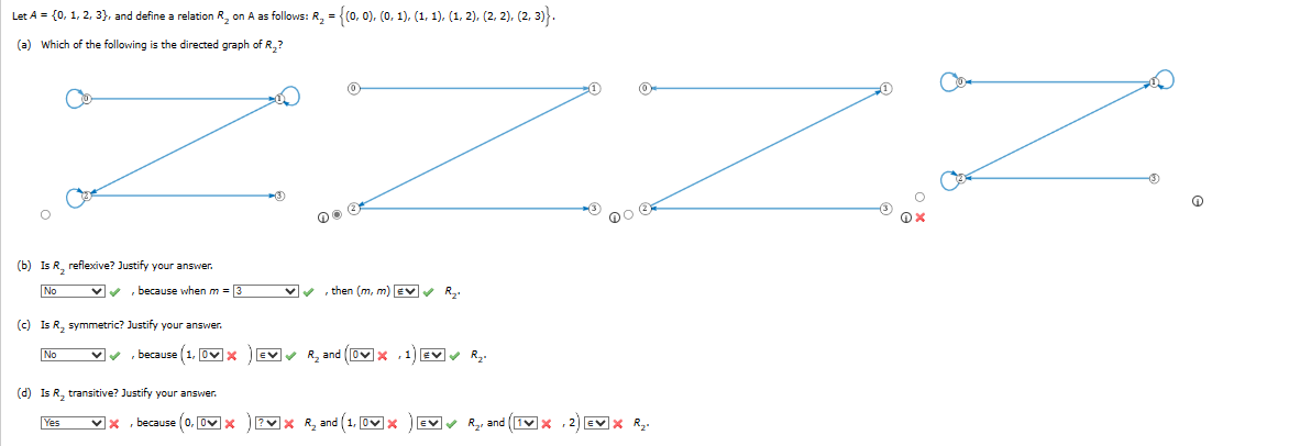 Solved Let A={0,1,2,3}, and define a relation R2 on A as | Chegg.com