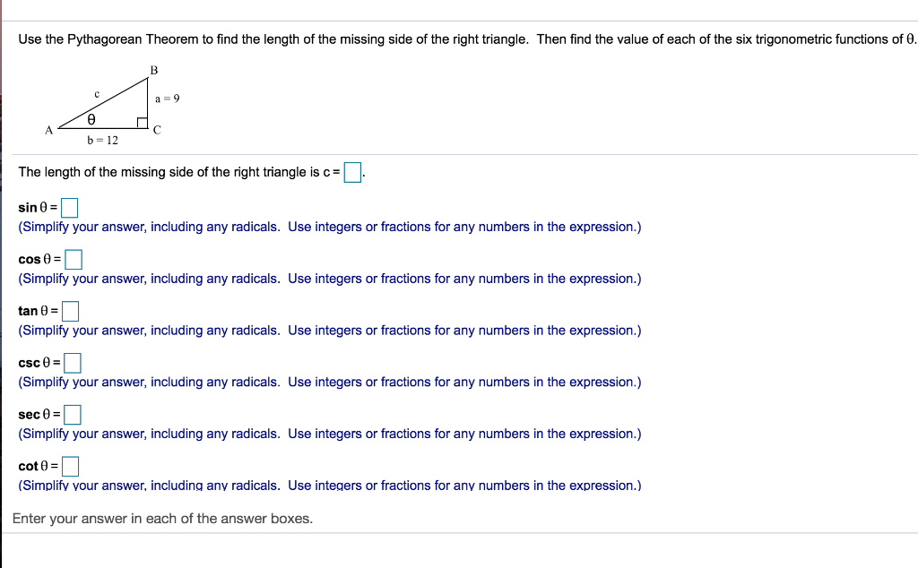 Solved Use the Pythagorean Theorem to find the length of the | Chegg.com