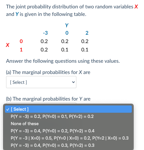 Solved The joint probability distribution of two random | Chegg.com